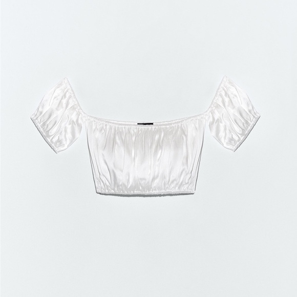 Zara Tops Nwt Zara Satin Cropped Top Poshmark